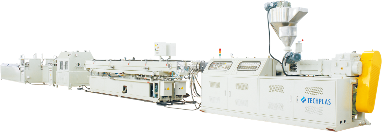PVC Twin Screw Dual Line Rigid Pipe Making Machine | TECHPLAS